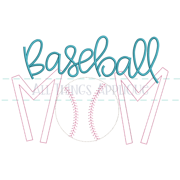 Baseball Mom - Bean – allthingsapplique
