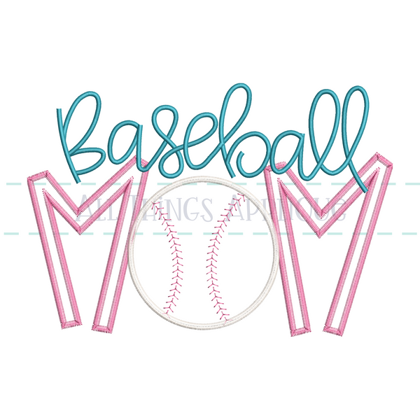 Baseball Mom - Zig Zag – allthingsapplique