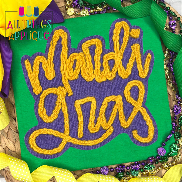 Mardi Gras - Cursive - Yarn – allthingsapplique