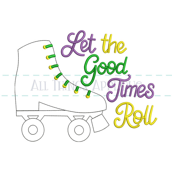 Let the Good Times Roll - Roller Skate - Bean – allthingsapplique