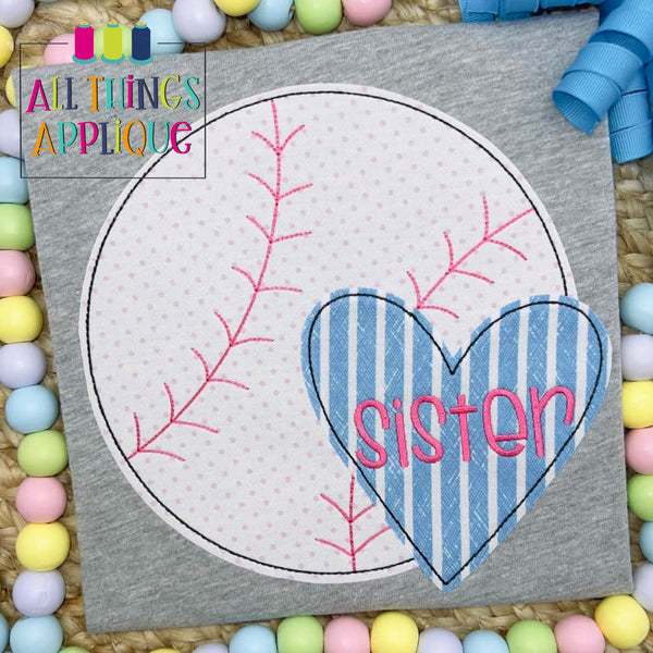 Baseball with Heart - Bean – allthingsapplique