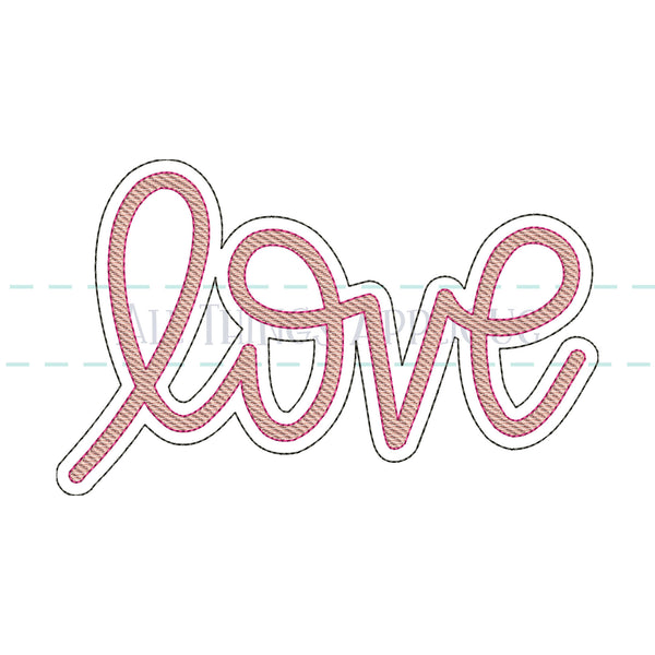 love - Cursive - Sketch & Zig Zag – allthingsapplique