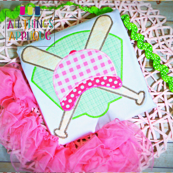 Baseball Hat and Bats - Zig Zag – allthingsapplique