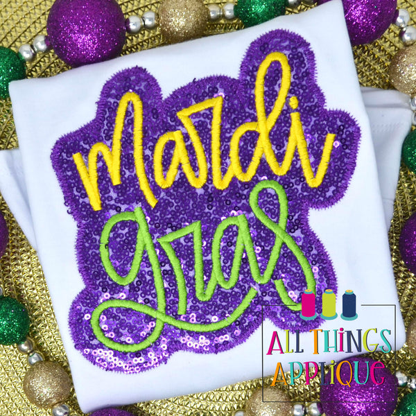 Mardi Gras - Cursive - Zig Zag – allthingsapplique