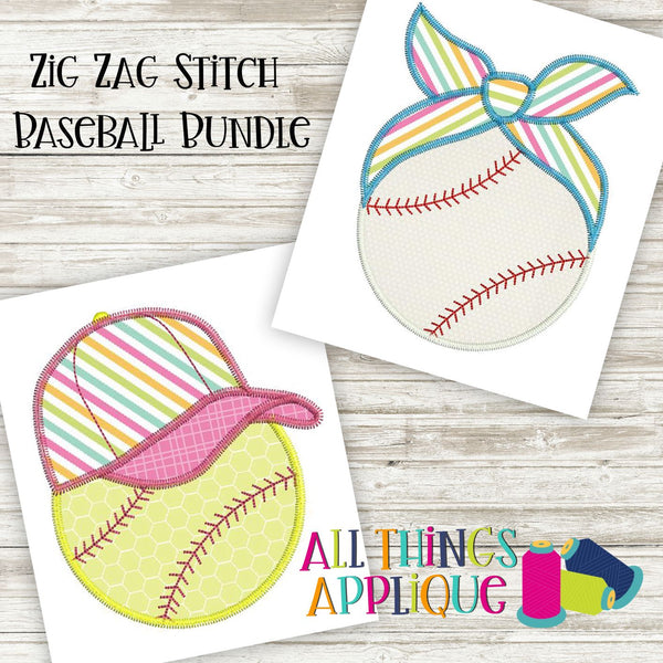 Baseball Set - Zig Zag – allthingsapplique