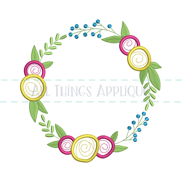 Monogram Frame Embroidery Design with Flowers – allthingsapplique