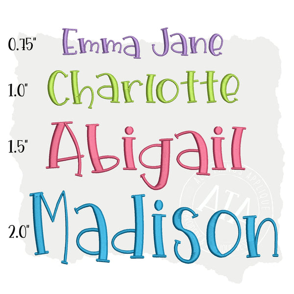 Quirky Quad Goals Embroidery Font – allthingsapplique