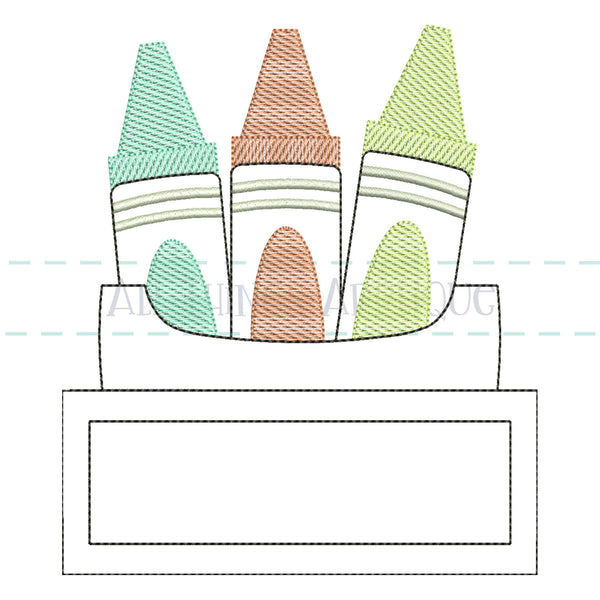 Crayons in a Box - Bean – allthingsapplique