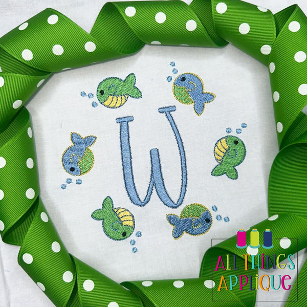 Fish Monogram Frame – allthingsapplique