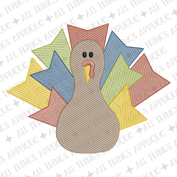 Funky Turkey - Sketch – allthingsapplique