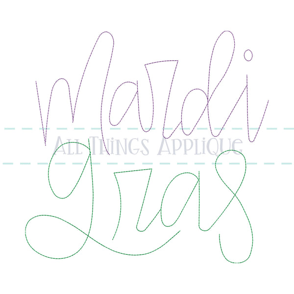 Mardi Gras - Cursive - Yarn – allthingsapplique