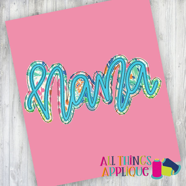 Nana - Cursive - Bean – allthingsapplique