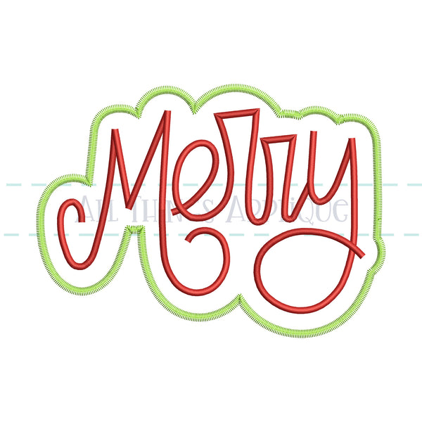 Merry - Cursive - Zig Zag – allthingsapplique