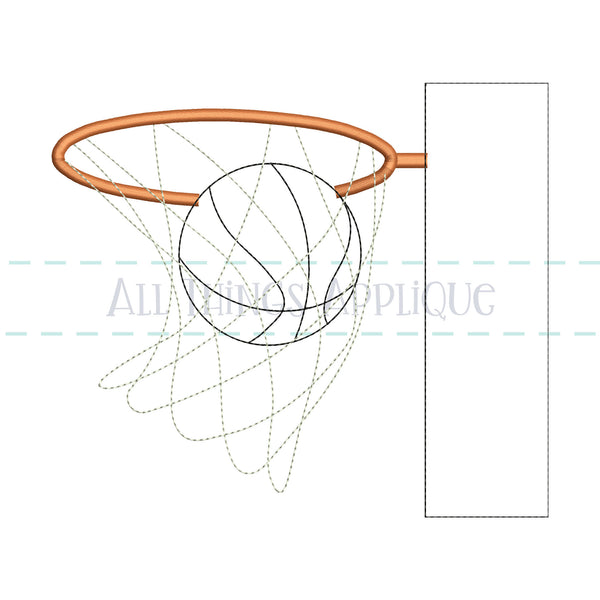 Basketball Court Machine Embroidery Applique Design – allthingsapplique