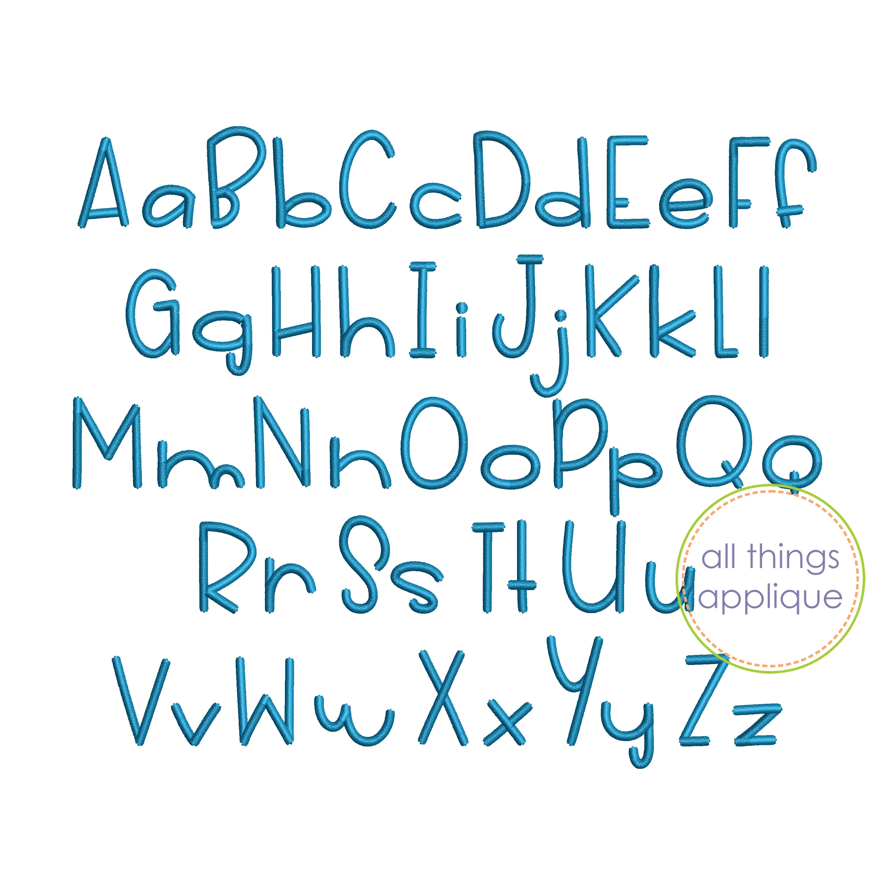 Bubble Letters Embroidery Font