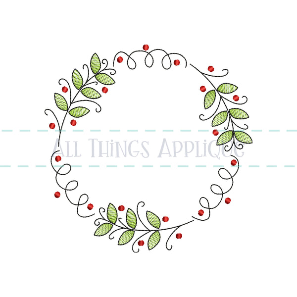Christmas Mistletoe Embroidery Monogram Frame – allthingsapplique