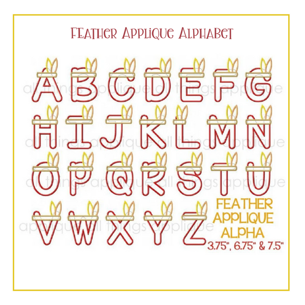 Tribal Feather Applique Alphabet – allthingsapplique