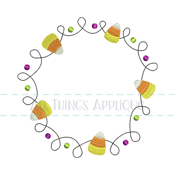 Candy Corn Embroidery Design Monogram Frame – allthingsapplique