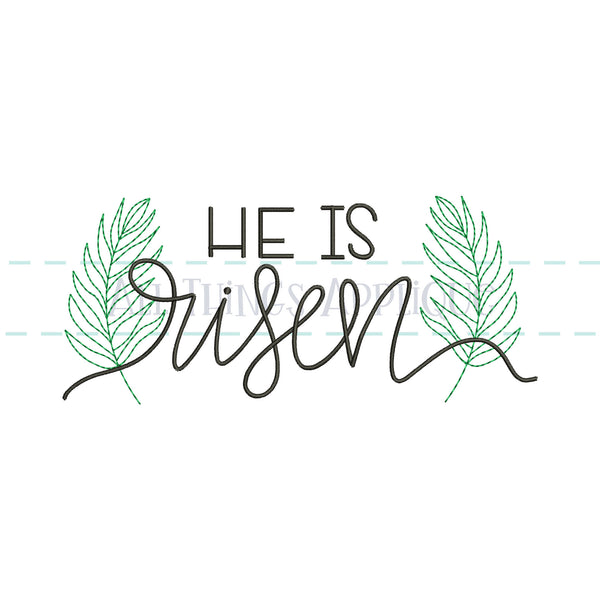 He is Risen Palm Leaves Embroidery Design for Easter – allthingsapplique