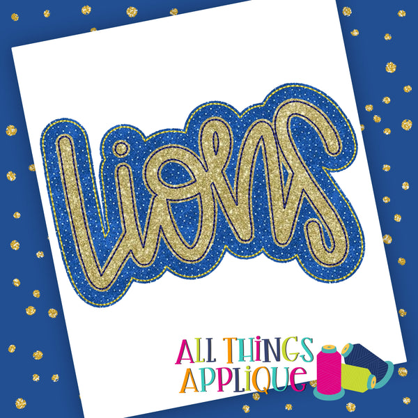 Lions - Cursive - Bean – allthingsapplique