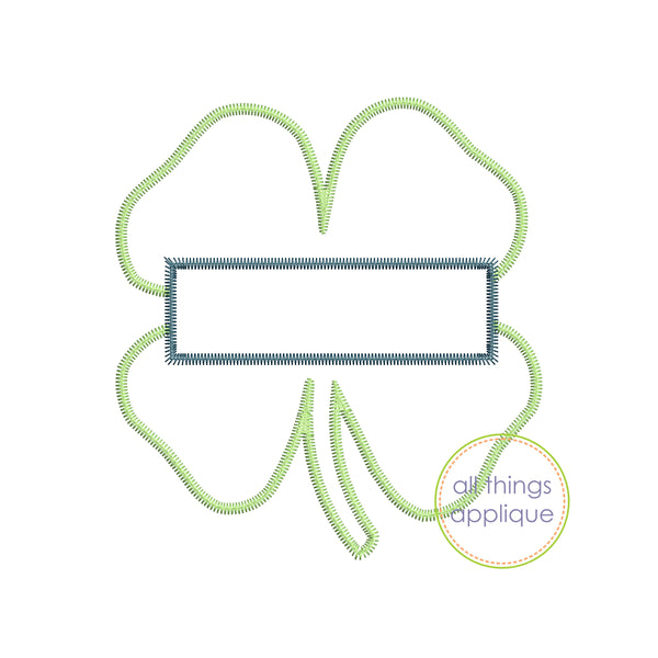 Shamrock with Name Box - Zig Zag – allthingsapplique