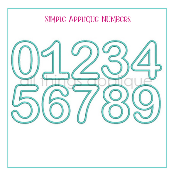 Simple Applique Numbers – allthingsapplique