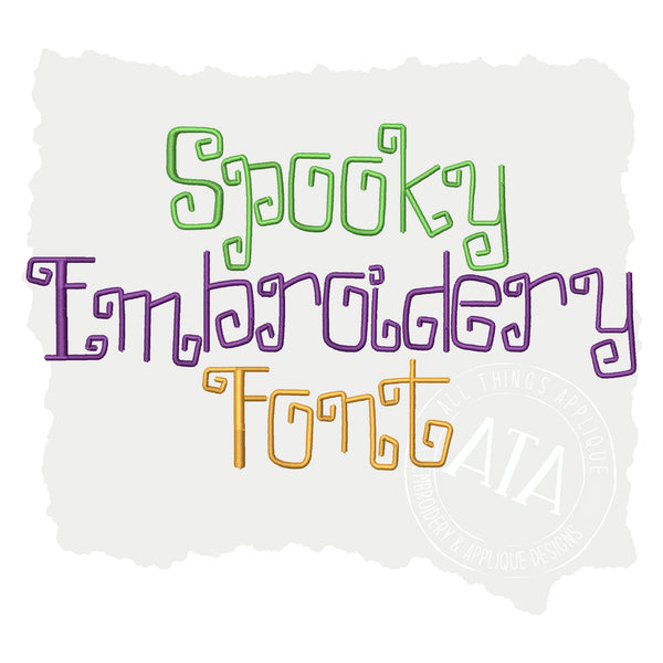 Spooky Embroidery Font – allthingsapplique