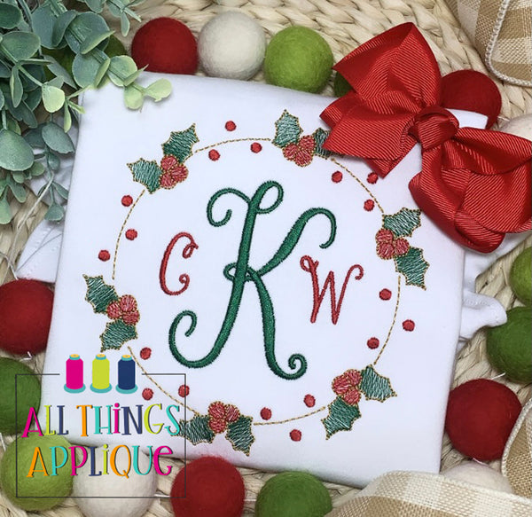 Christmas Monogram Frame Embroidery Design – allthingsapplique
